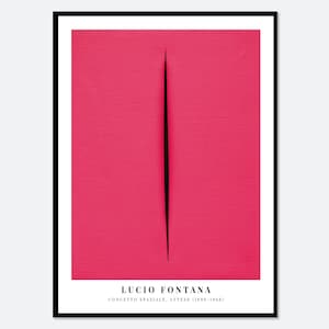 Lucio Fontana Pink Cut Slashed Canvas Spatialism Concetto Spaziale ...