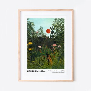 Henri Rousseau Virgin Forest With Sunset 1910 Vintage Exhibition Poster ...