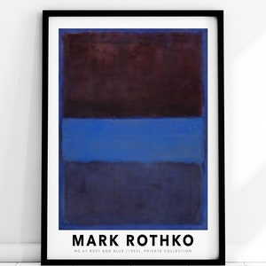Mark Rothko No. 61 Rust and Blue 1953 Vintage Poster Colorful Art Print ...