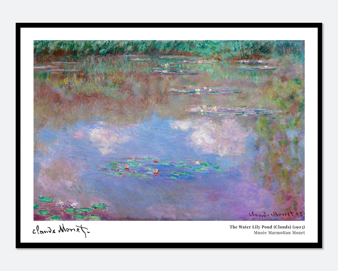 Monet the Water Lily Pond Clouds Vintage Exhibition Poster Art Print ...