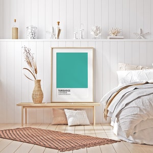 Turquoise Poster Blue Green Color Card Art Print | Color Palette Print ...