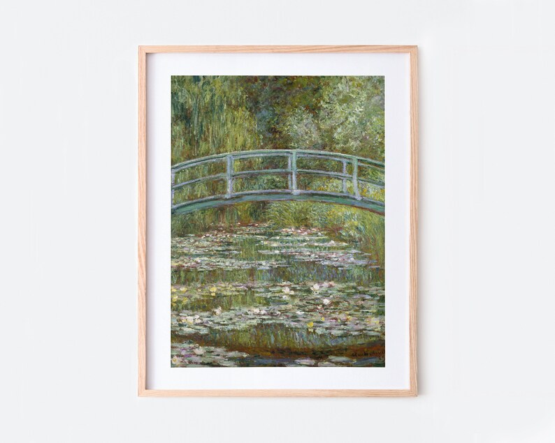 Claude Monet Bridge Over a Pond of Water Lilies Vintage Poster Art ...