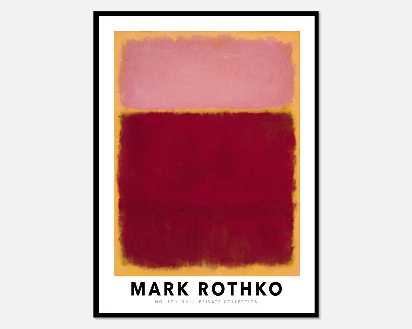 Mark Rothko No. 17 Untitled 1961 Red Pink Yellow Vintage Poster Art ...