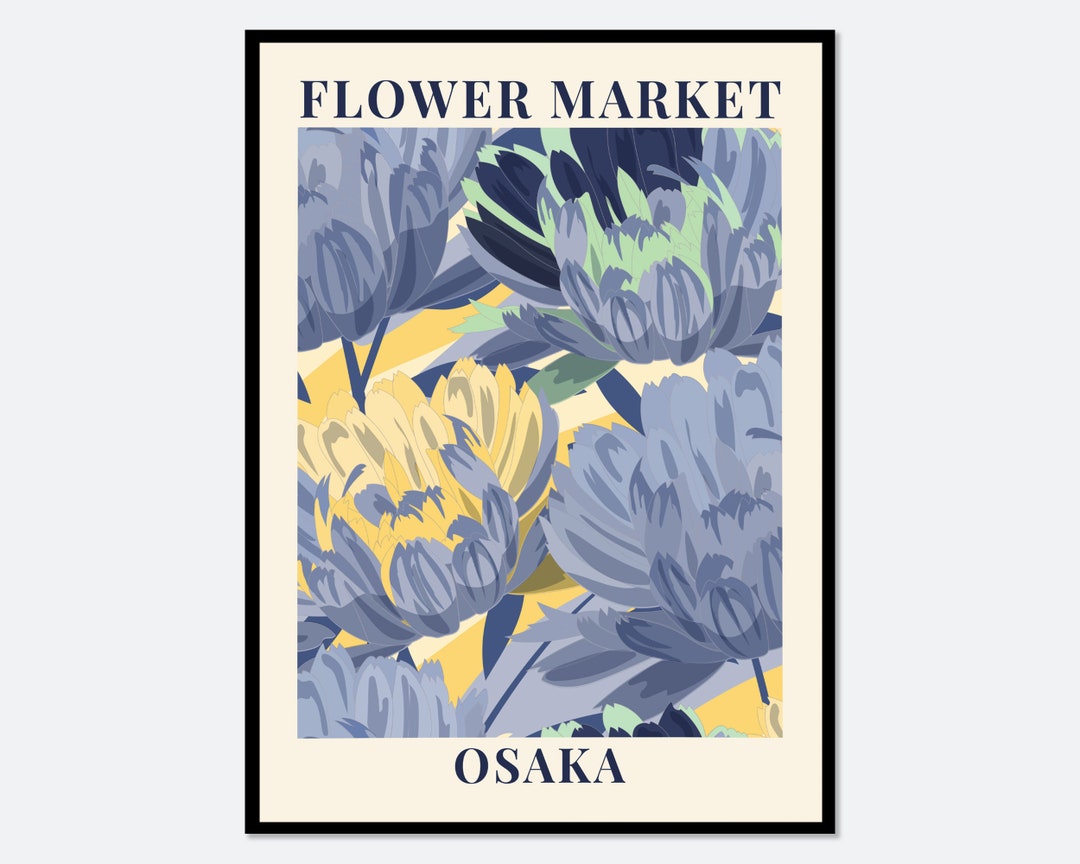 Flower Market Osaka Colorful Botanical Art Print | Spring Flowers Print ...