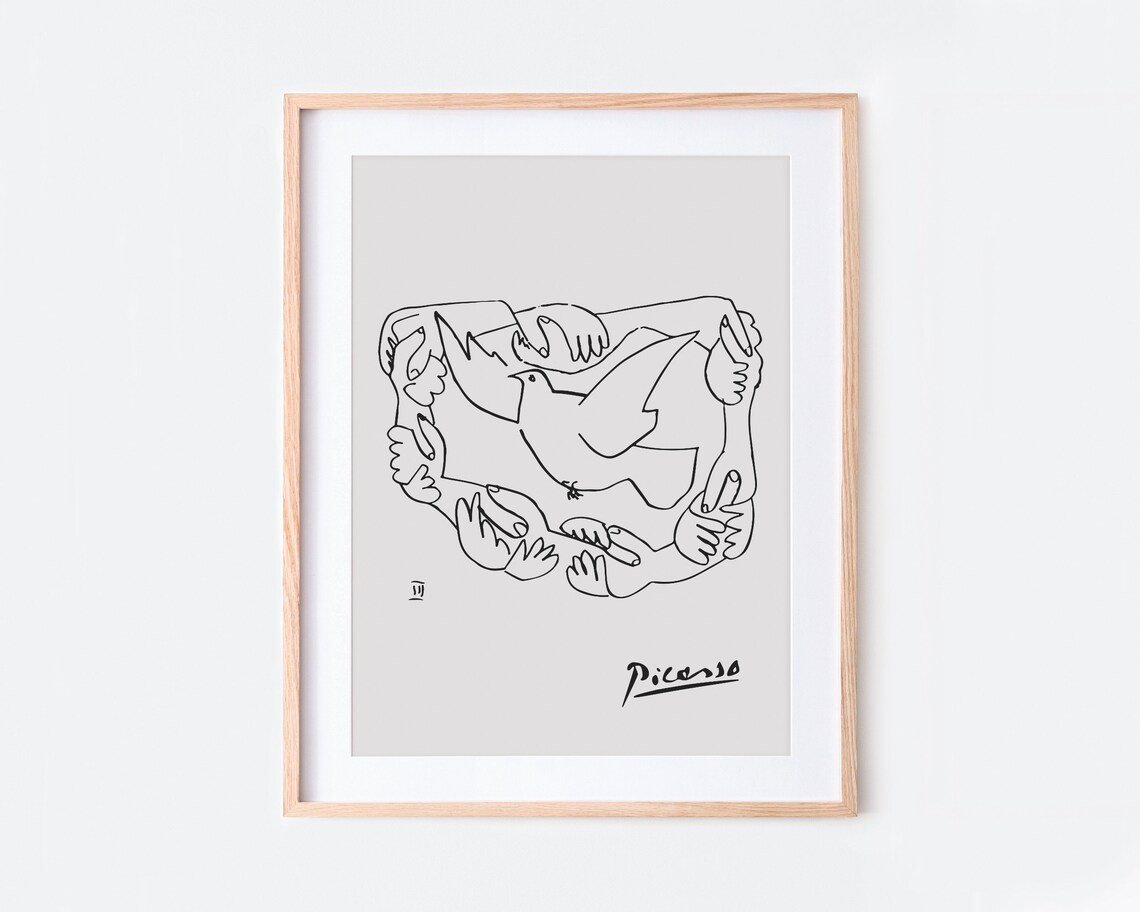 Pablo Picasso Peace and Freedom Dove of Peace Line Art Print - Etsy