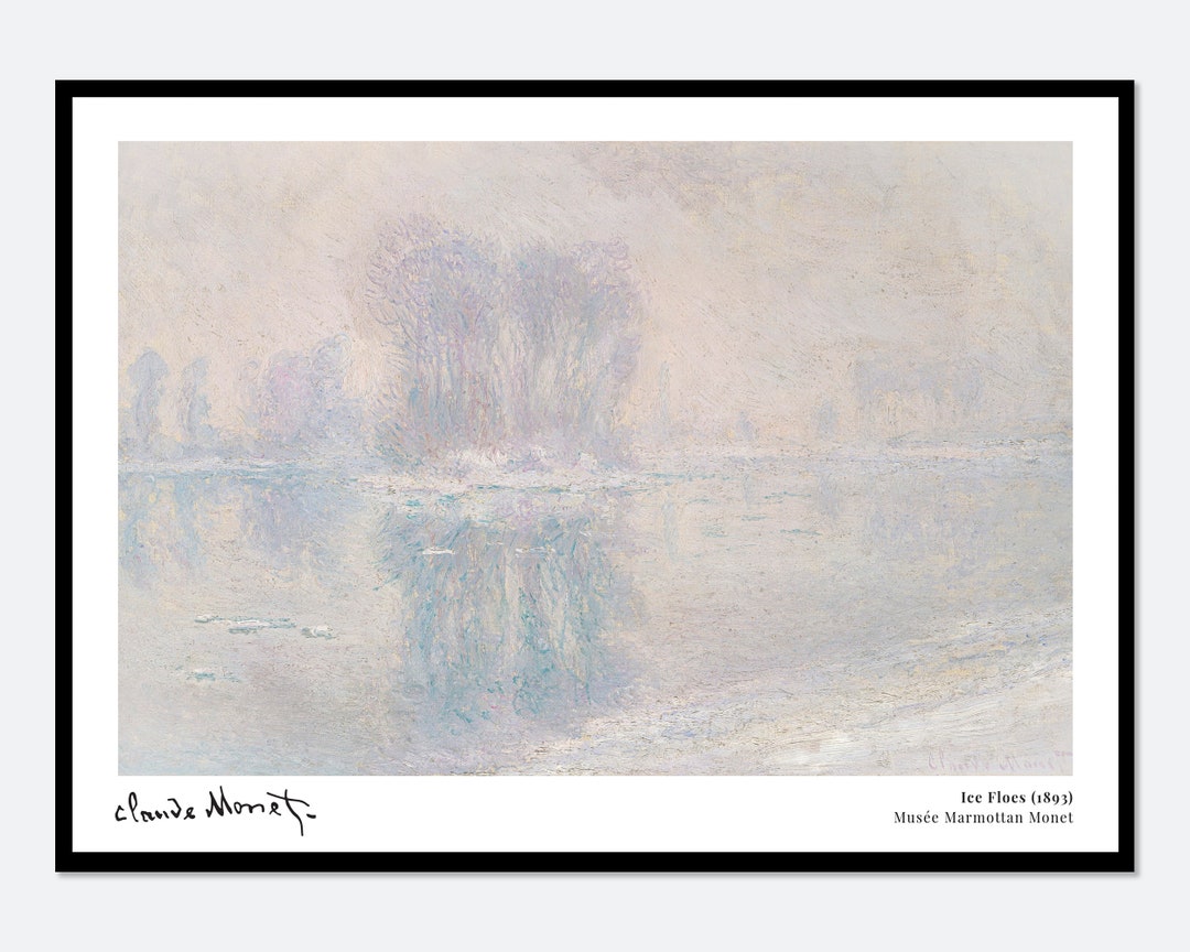 Monet Ice Floes 1893 Vintage Exhibition Poster Art Print | Claude Monet ...