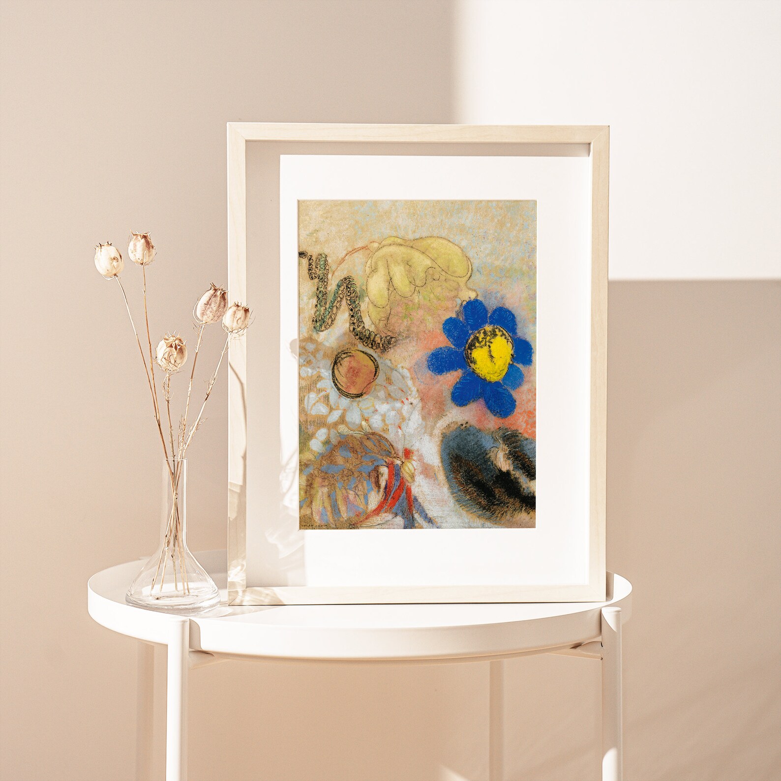 European Vintage Colorful Underwater Flowers Art Print, Vintage Oil ...