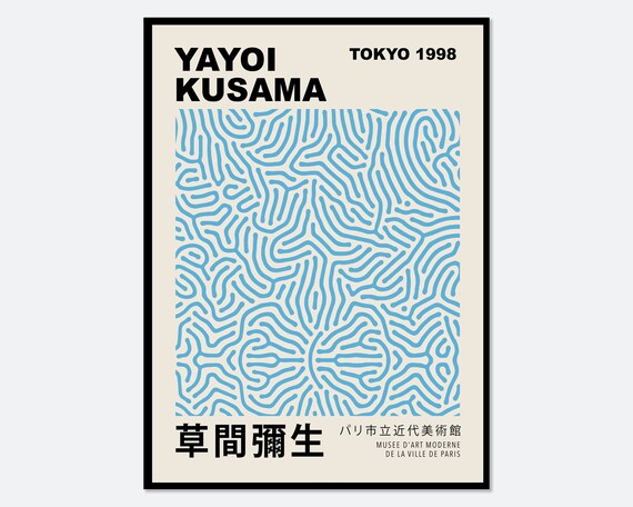 Yayoi Kusama Blue Geometric Lines Poster Art Print Yayoi | Etsy