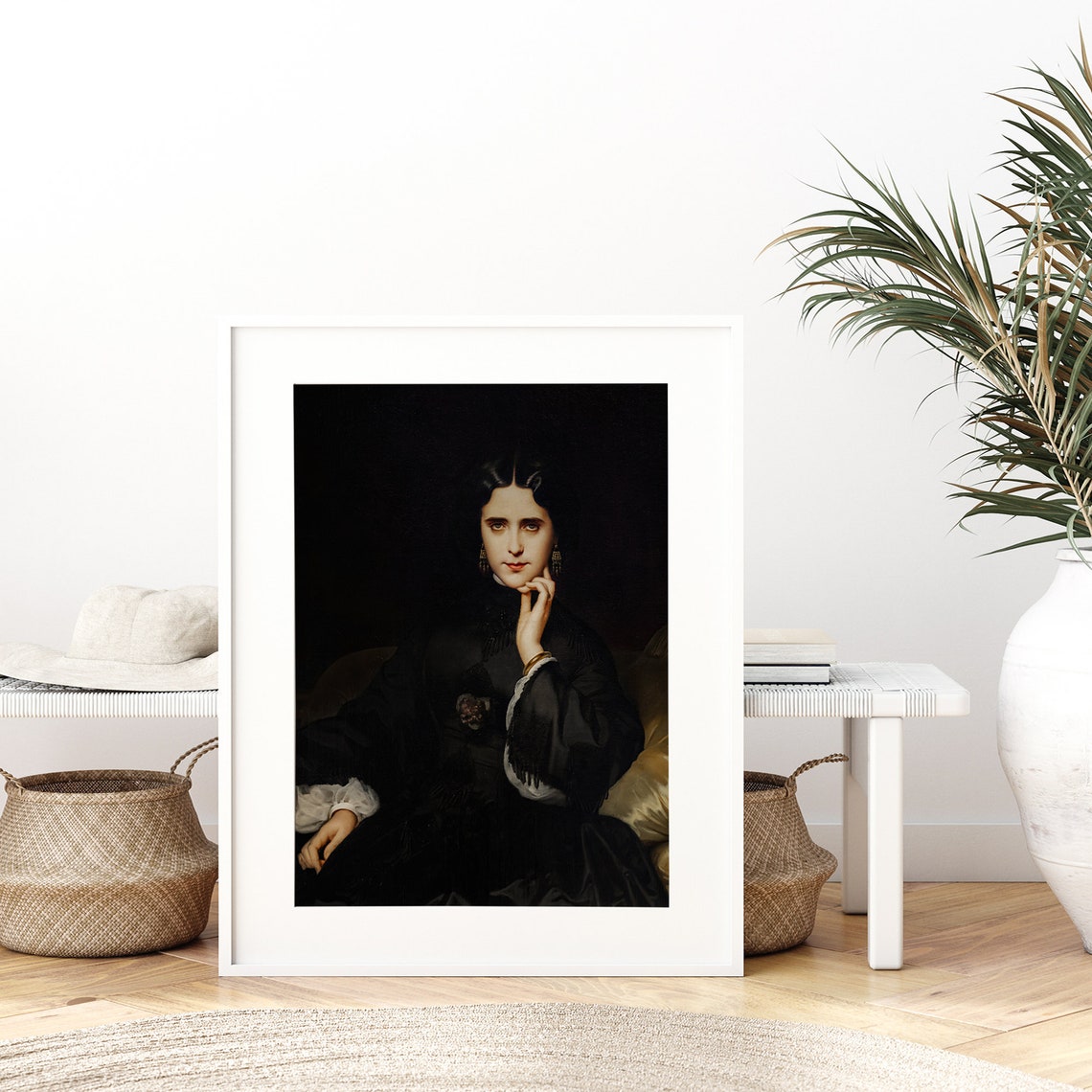 European Vintage Rustic Madame De Loynes Portrait Painting Wall Art ...