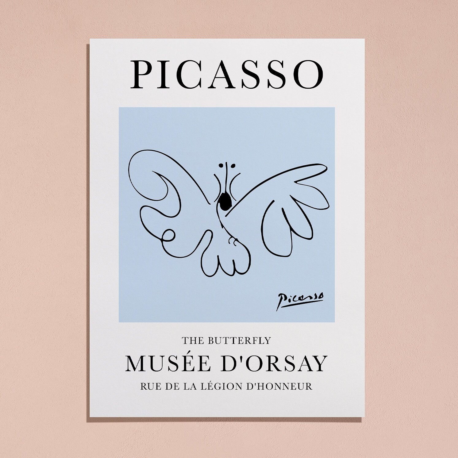 Pablo Picasso Butterfly Sketch Line Drawing Art Print | Etsy