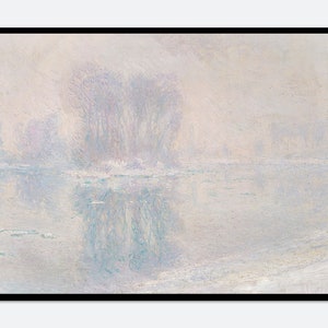Monet Ice Floes 1893 Vintage Exhibition Poster Art Print | Claude Monet ...
