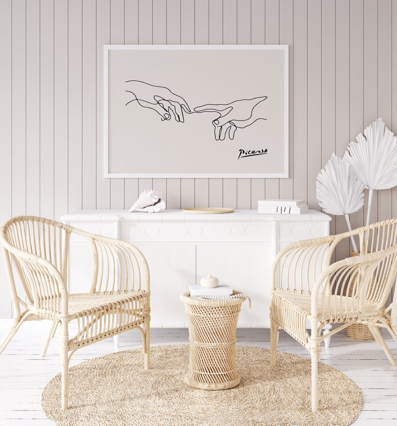 Pablo Picasso Holding Hands One Line Art Drawing Print | Museum ...