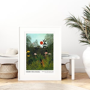 Henri Rousseau Virgin Forest With Sunset 1910 Vintage Exhibition Poster ...