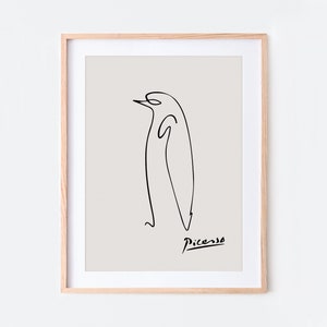 Pablo Picasso Penguin Sketch Line Drawing Art Print | Esquisse Le ...