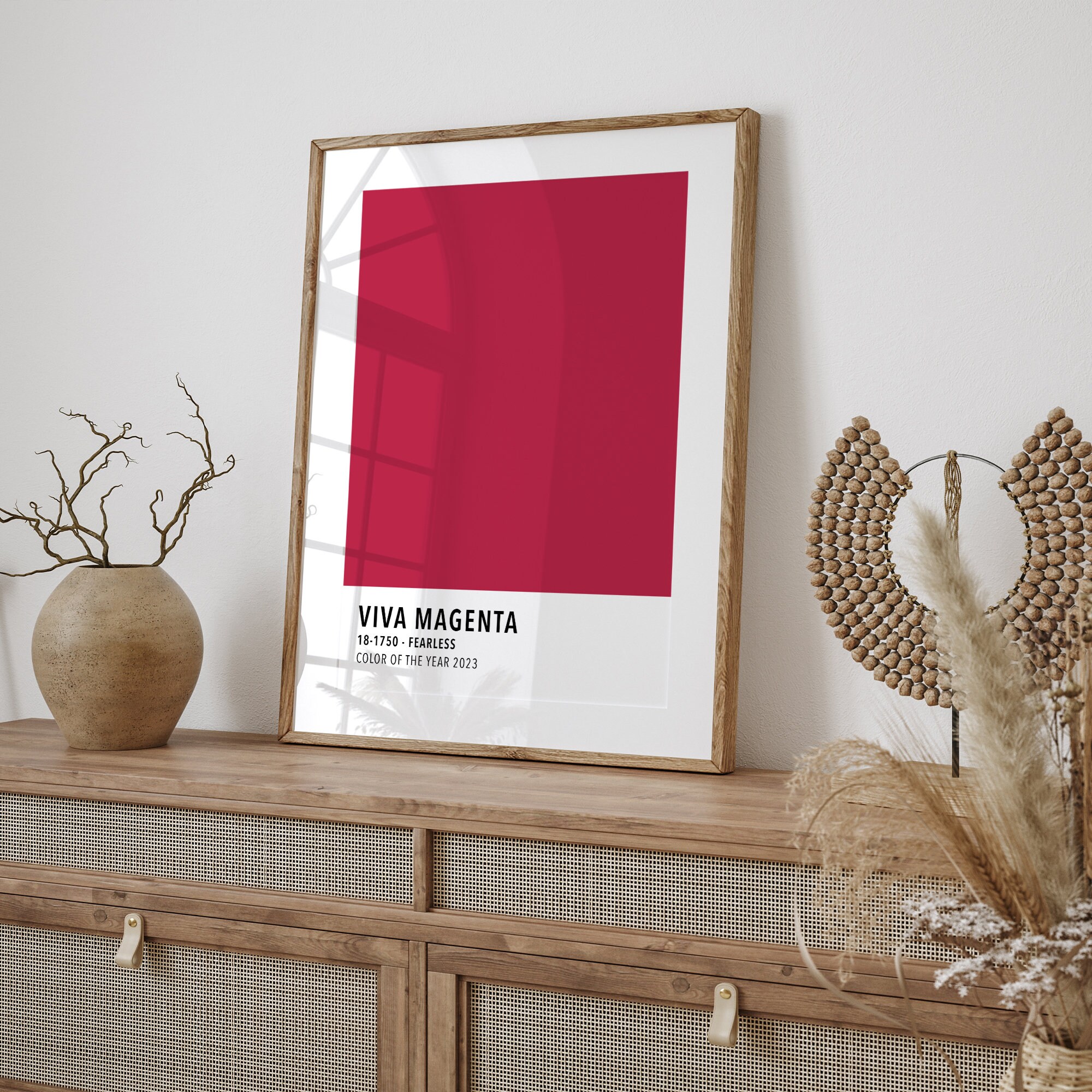 Magenta Poster Red Pink Color Card Art Print | Color Palette Print ...