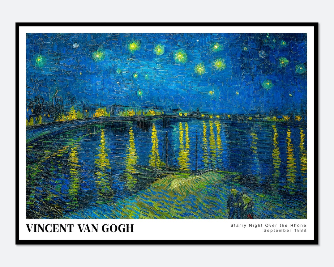 Van Gogh Starry Night Over the Rhone 1888 Vintage Poster Art Print ...
