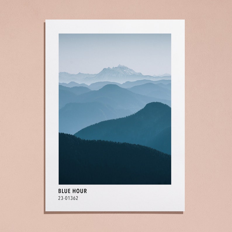 Blue Mountains Color Card Inspired Art Print Nature - Etsy