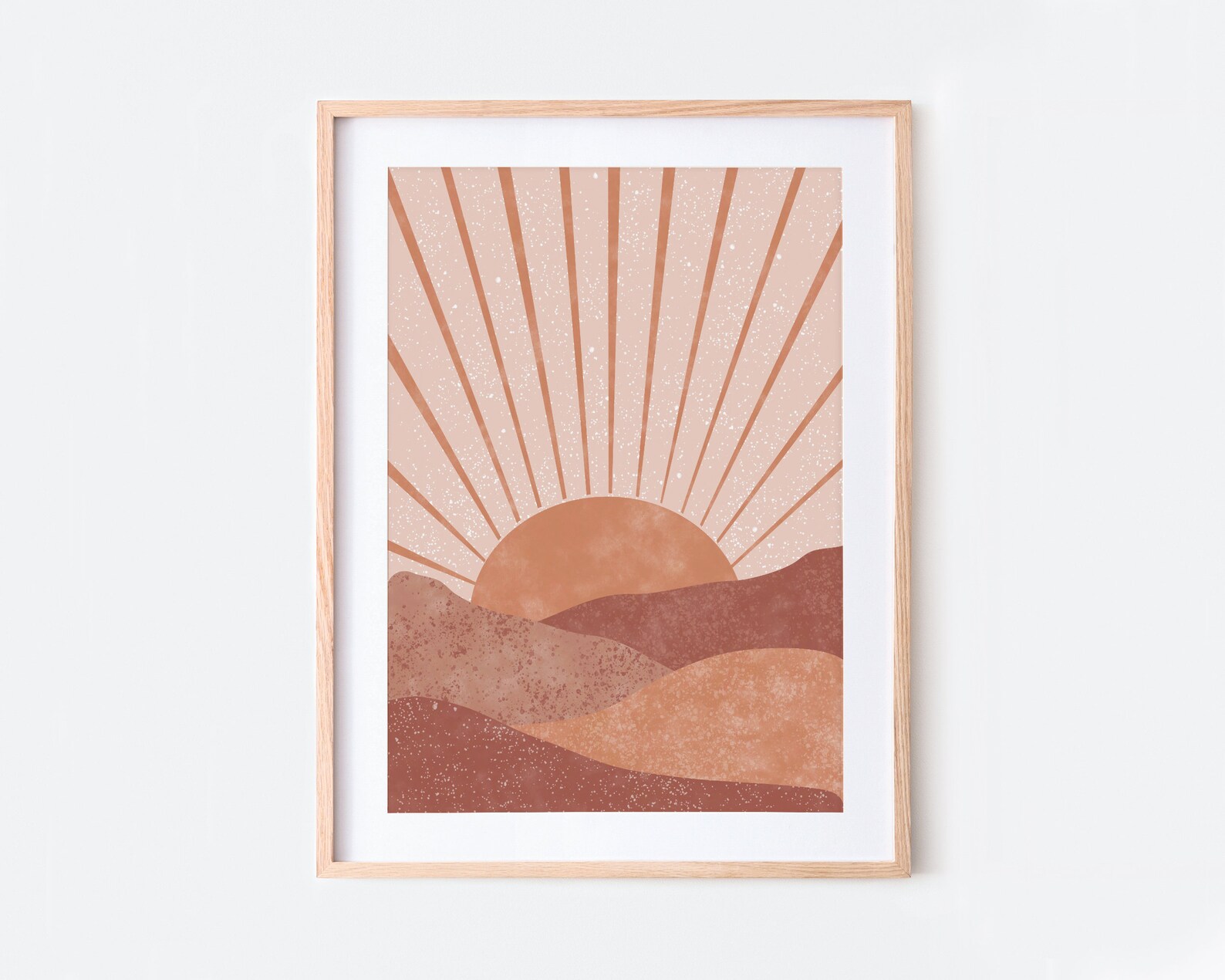 Mid Century Modern Abstract Sun Rays Art Print Bursting Sun - Etsy