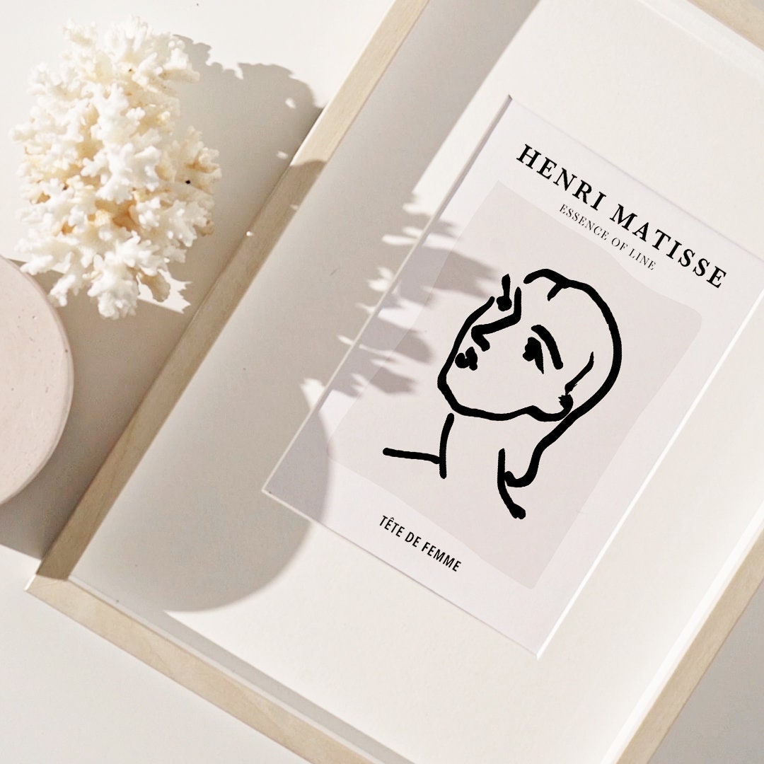 Henri Matisse Single Line Woman Face Vintage Poster Line Art - Etsy