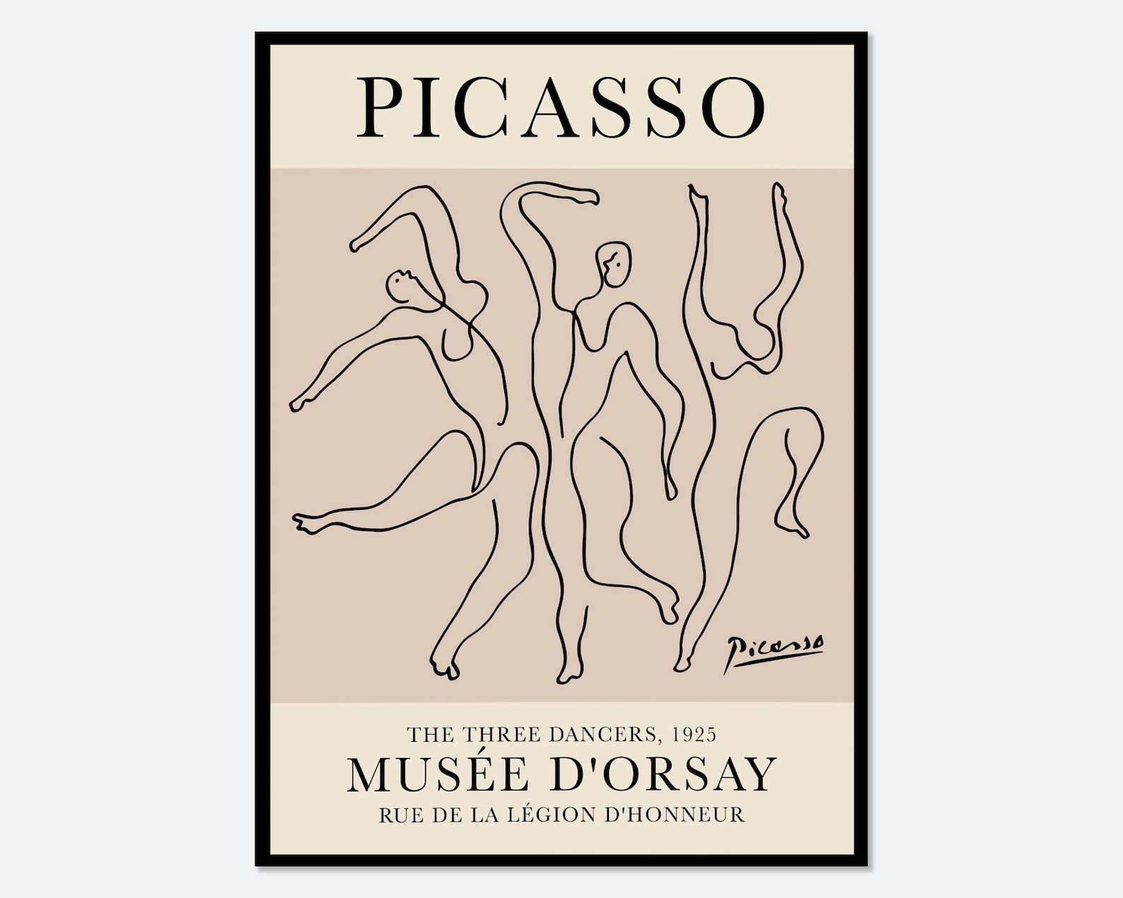 Pablo Picasso the Three Dancers 1925 Line Art Print | Museum Exhibition ...