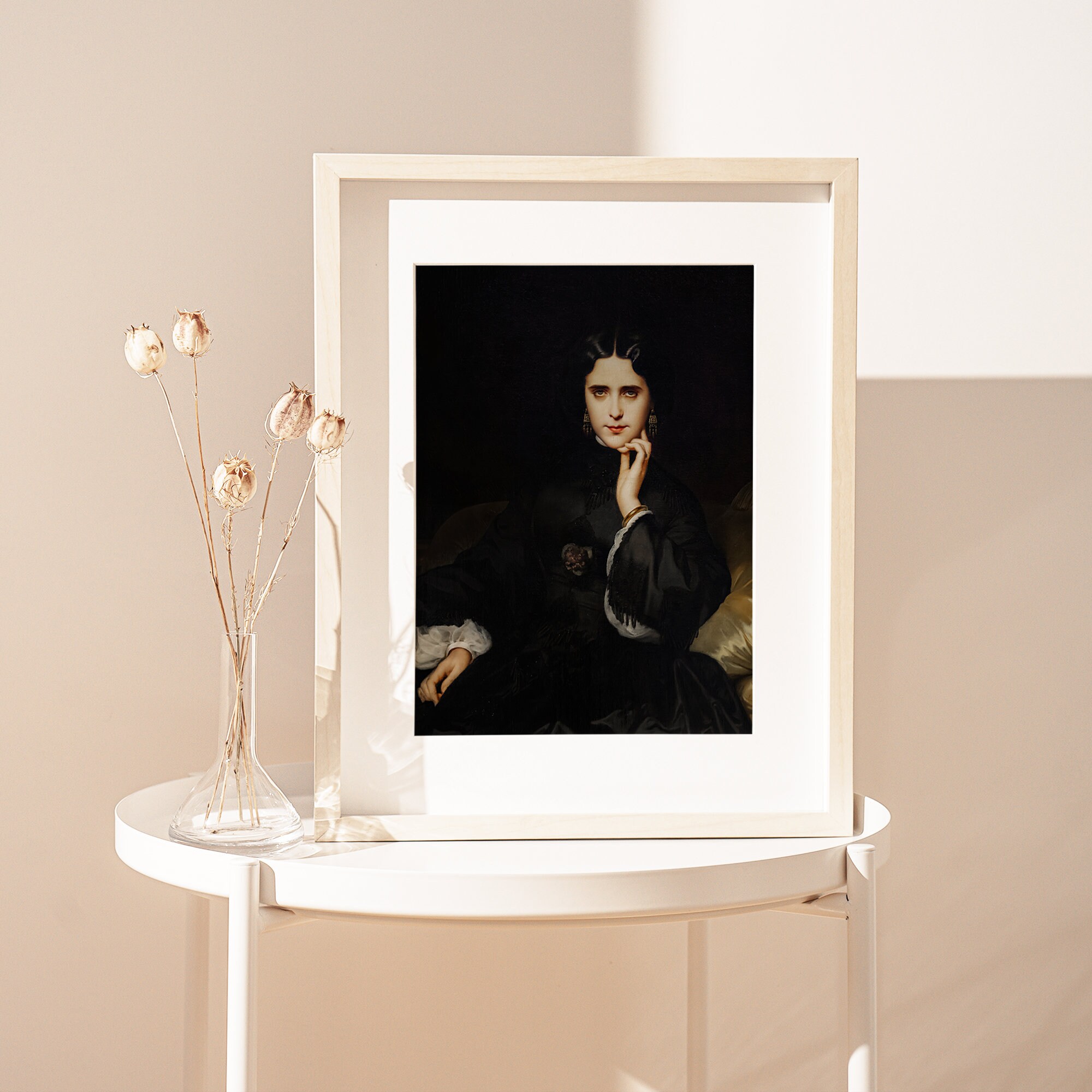 European Vintage Rustic Madame De Loynes Portrait Painting Wall Art ...