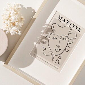 Henri Matisse Woman Portrait One Line Art Vintage Poster Wall Art Print ...
