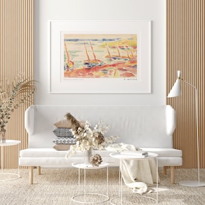 Henri Matisse Bateaux à Collioure Boats Coastal Painting Vintage Poster ...