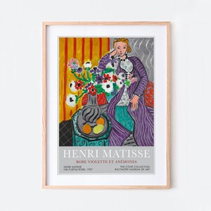 Henri Matisse Purple Robe and Anemones Vintage Poster Art Print ...