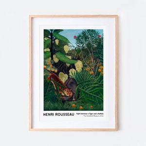 Henri Rousseau Fight Between a Tiger and a Buffalo Vintage Exhibition ...