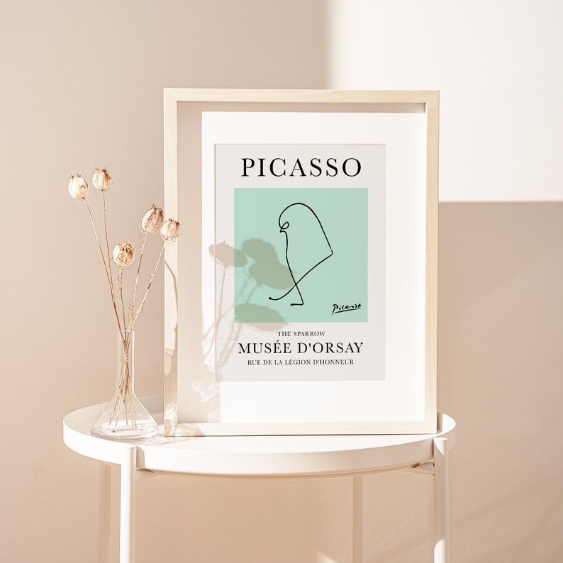Pablo Picasso Sparrow Bird Sketch Line Drawing Art Print - Etsy