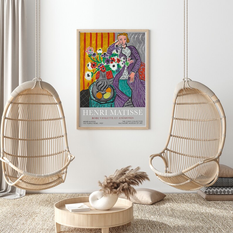 Henri Matisse Purple Robe and Anemones Vintage Poster Art Print ...
