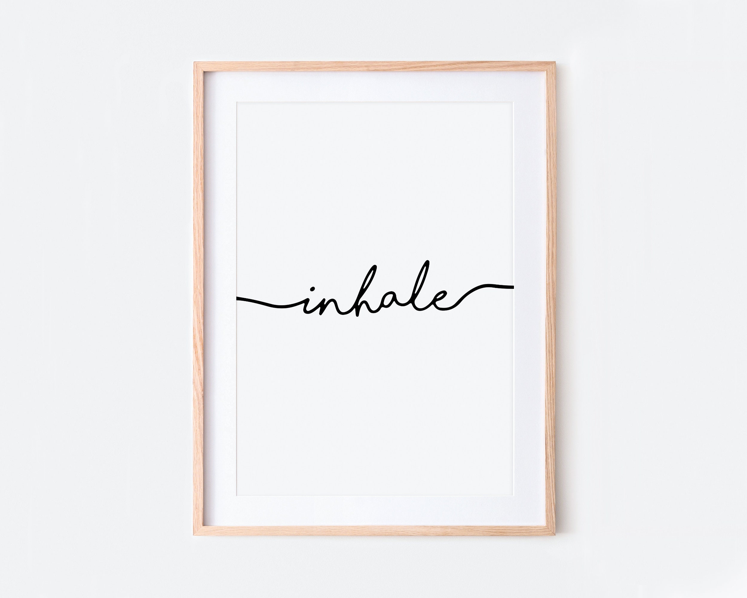 Inhale Exhale Words Typography Art Print Minimalist Art | Etsy