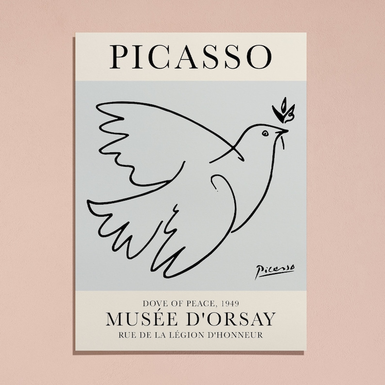 Pablo Picasso Dove of Peace 1949 Line Art Print | Museum Exhibition ...