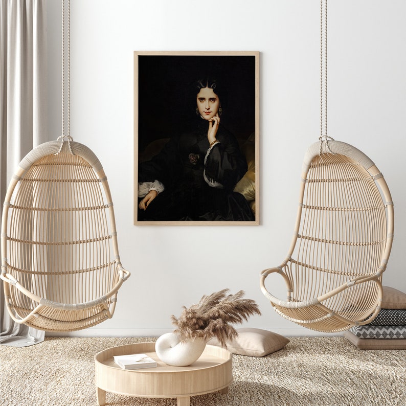 European Vintage Rustic Madame De Loynes Portrait Painting Wall Art ...
