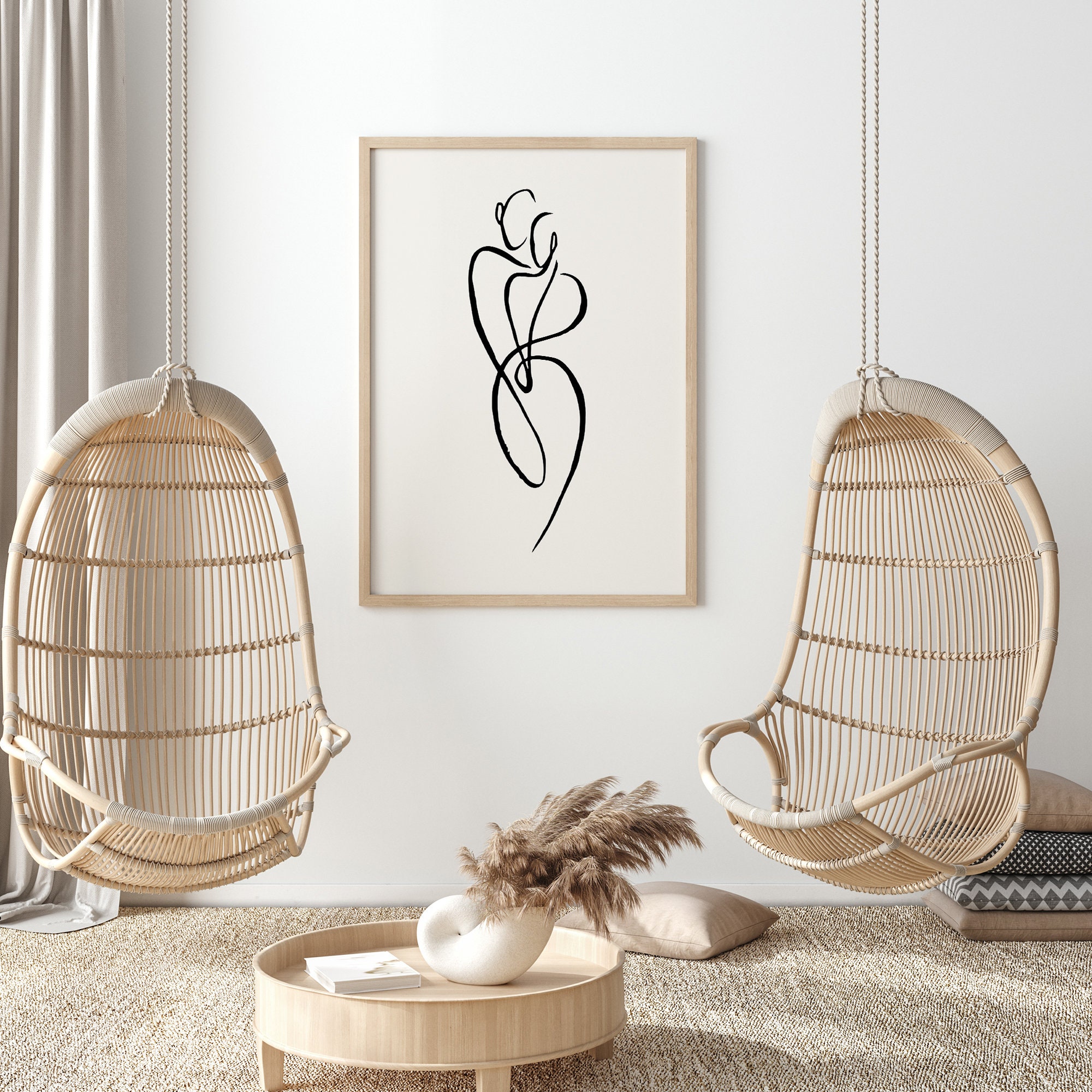 One Line Body Figure Art Print Single Line Figure Drawing - Etsy