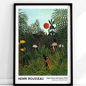 Henri Rousseau Virgin Forest With Sunset 1910 Vintage Exhibition Poster ...