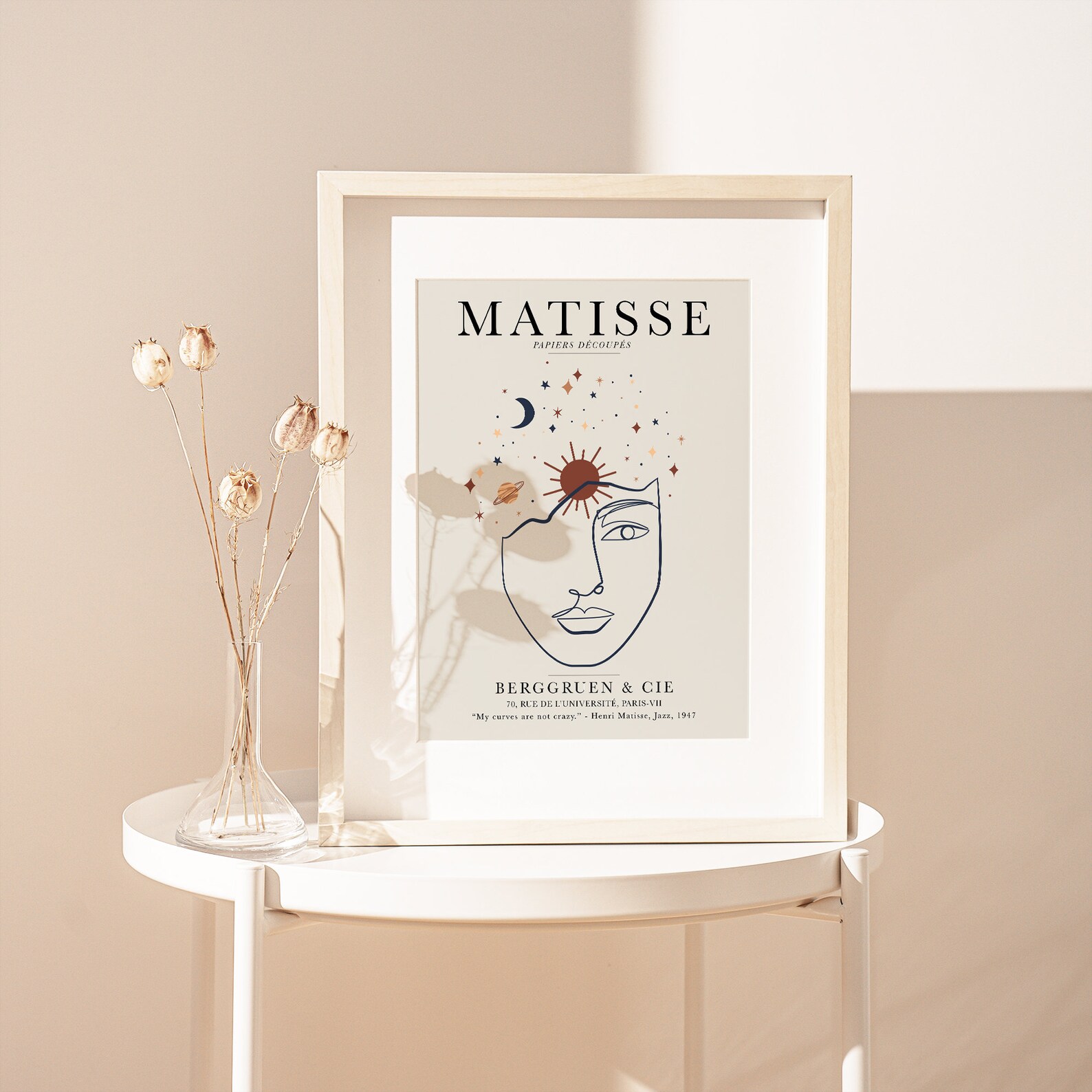 Henri Matisse Single Line Woman Face Vintage Poster Line Art - Etsy