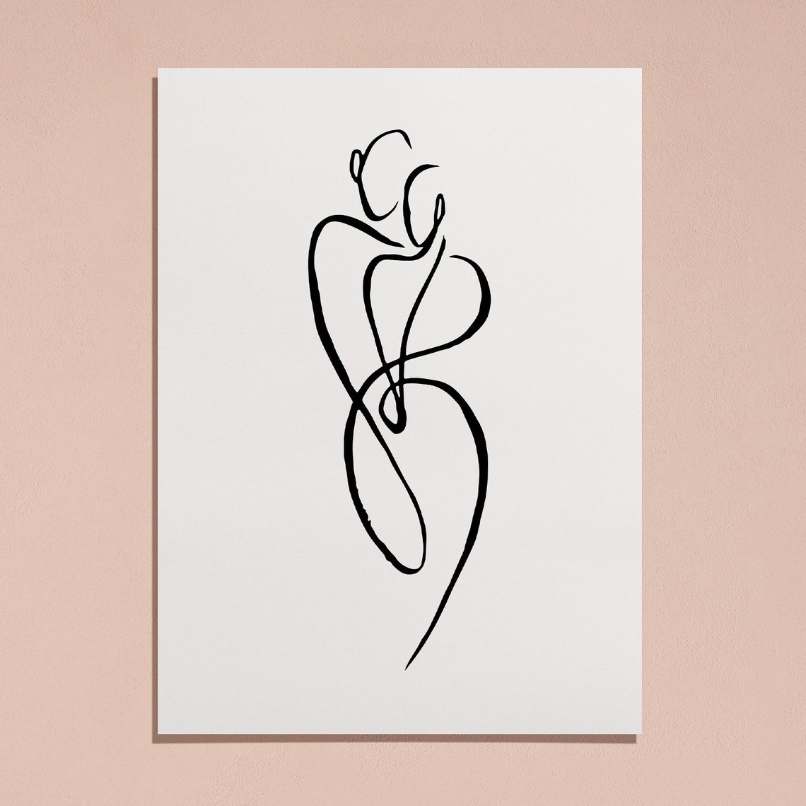 One Line Body Figure Art Print Single Line Figure Drawing - Etsy