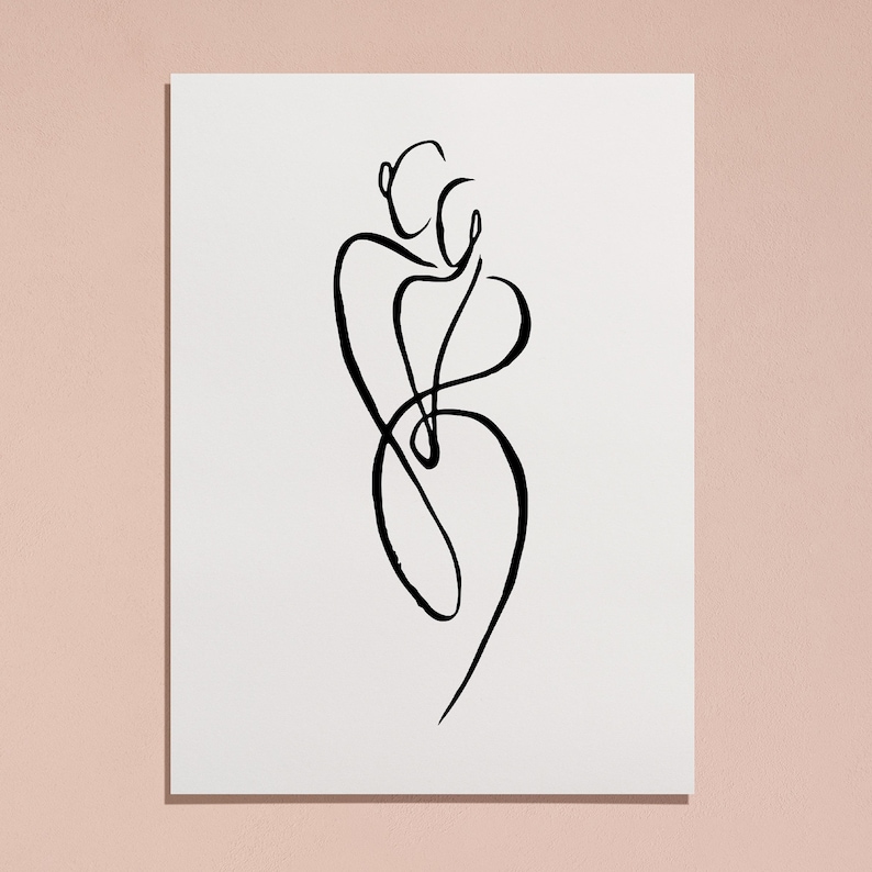 One Line Body Figure Art Print Single Line Figure Drawing - Etsy