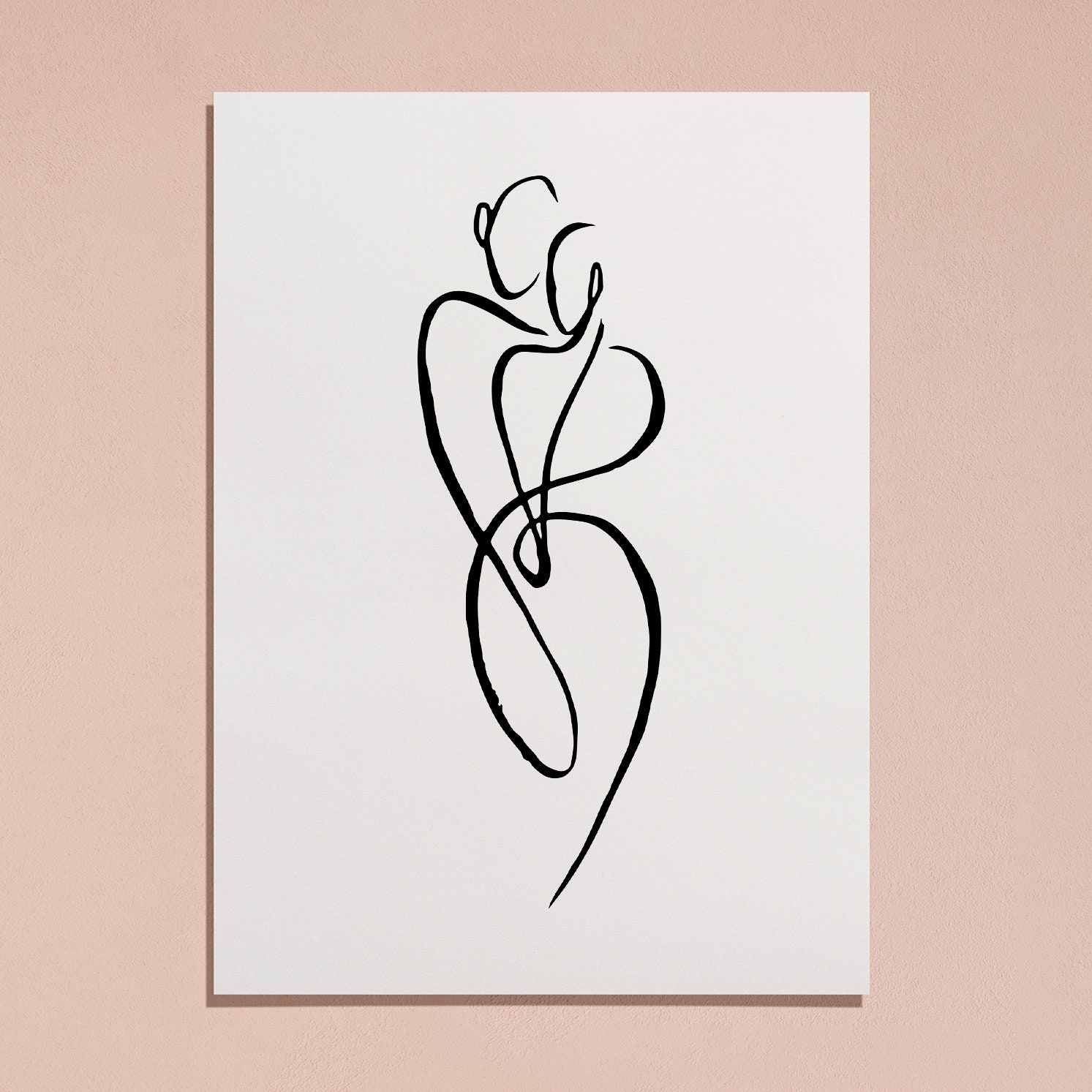 One Line Body Figure Art Print Single Line Figure Drawing - Etsy