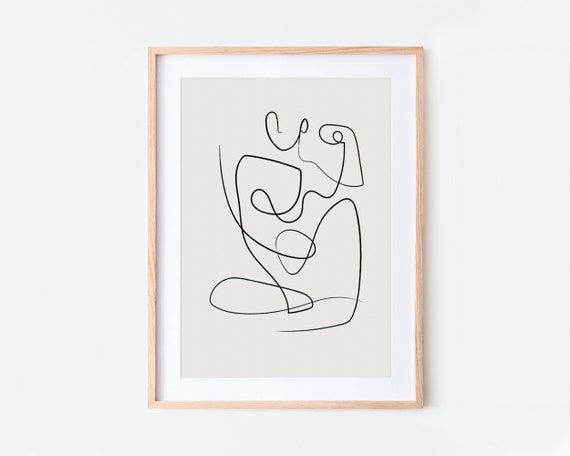 One Line Body Figure Art Print Single Line Figure Drawing | Etsy