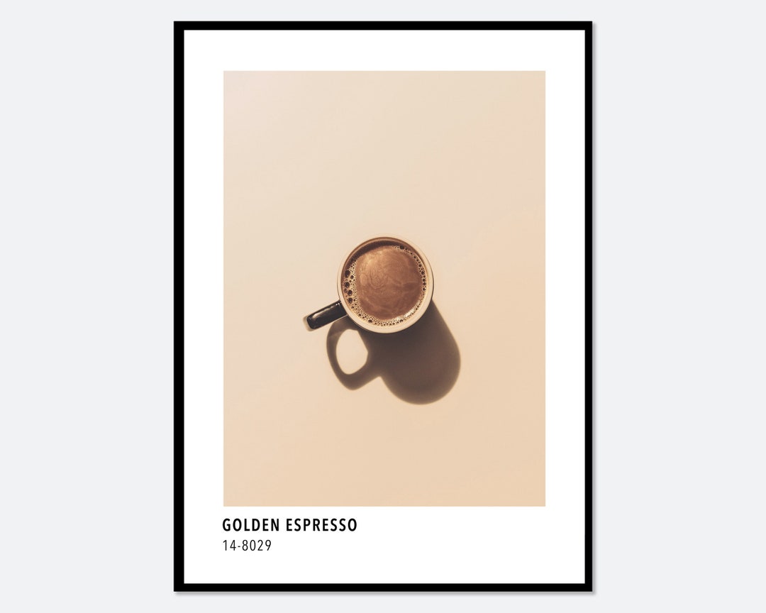 Golden Espresso Brown Color Card Inspired Art Print | Coffee Art Print ...