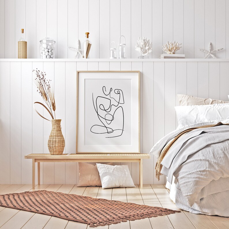 One Line Body Figure Art Print Single Line Figure Drawing - Etsy