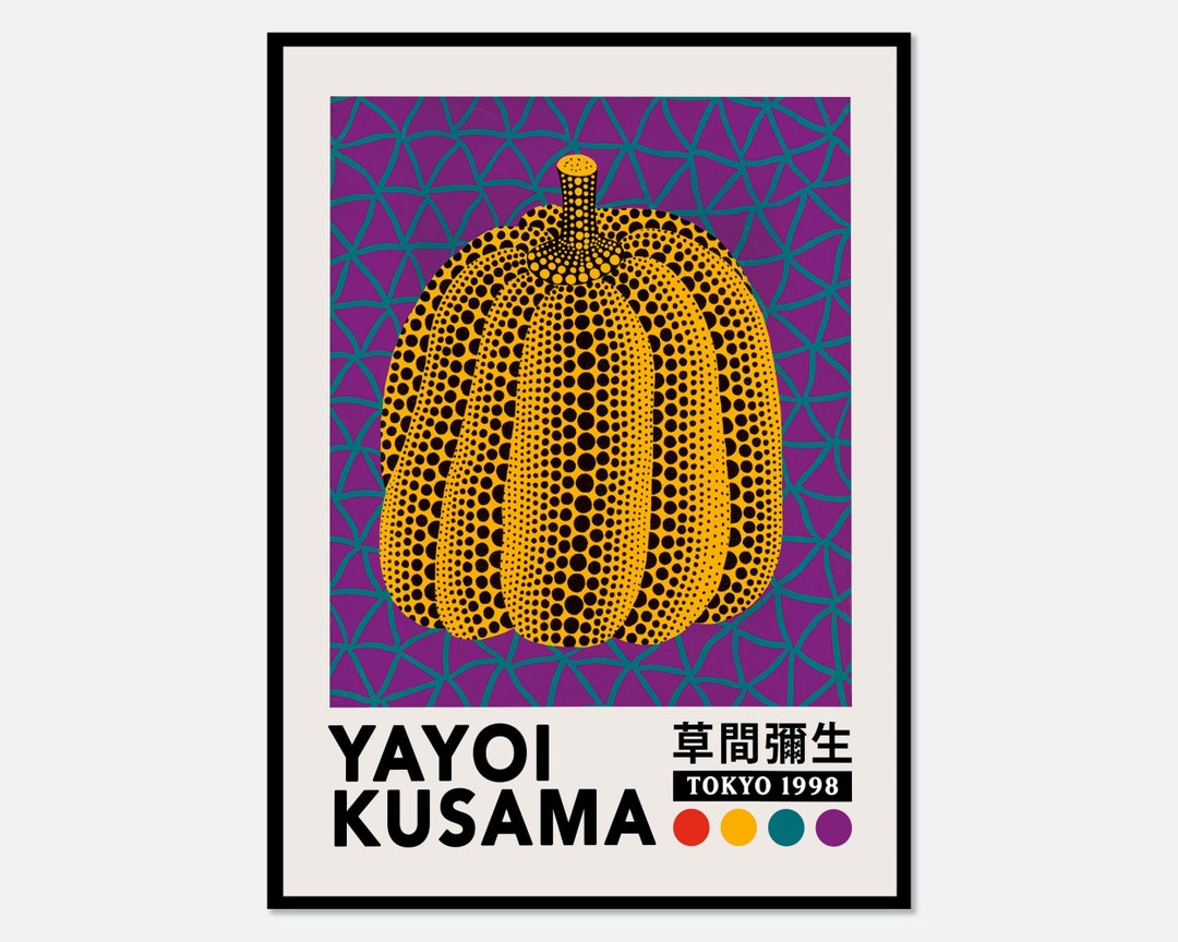 Yayoi Kusama Midnight Pumpkin Polka Dot Net Wall Art Print Yayoi Kusama ...