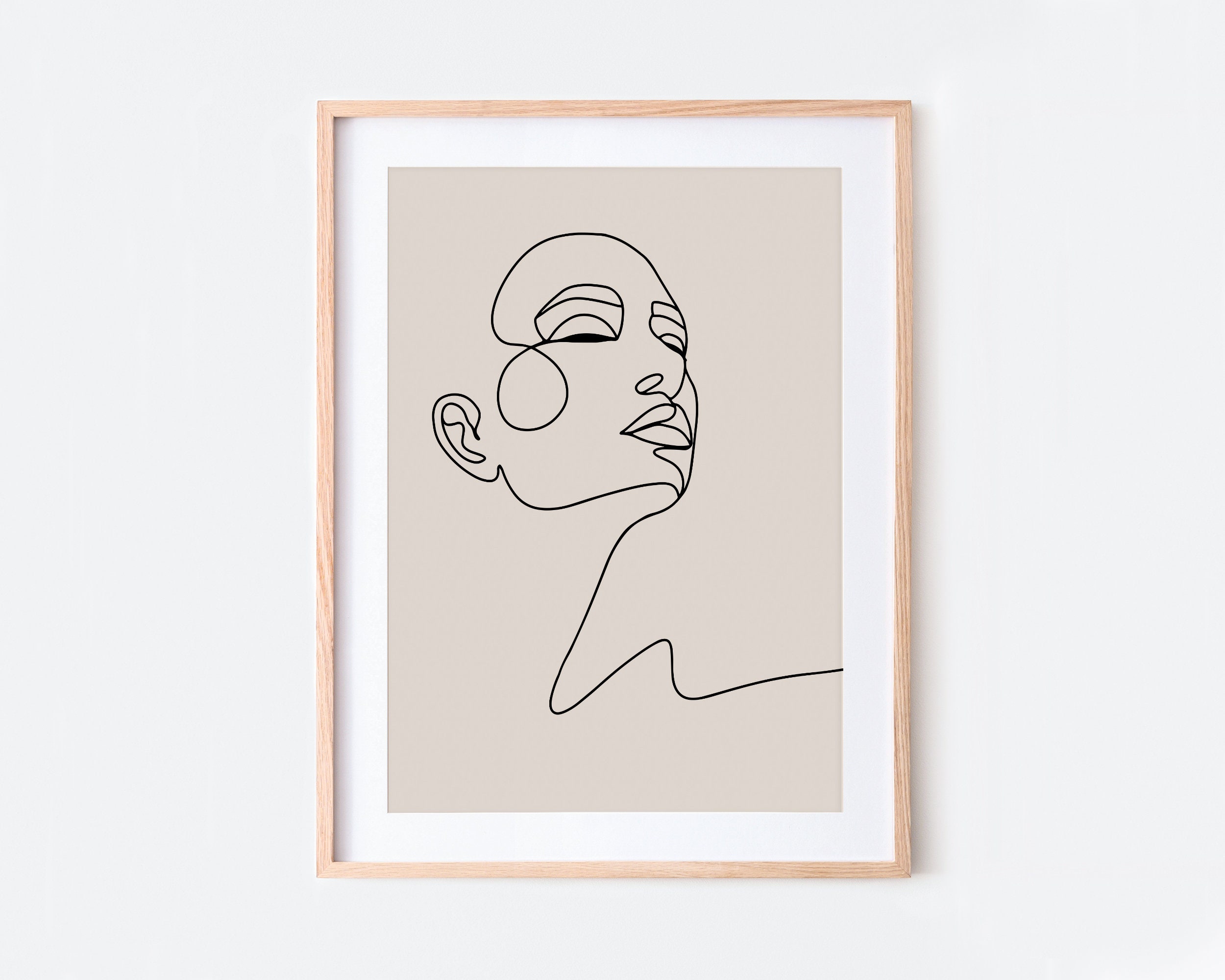 One Line Modern Girl Silhouette Line Art Print Single Line - Etsy