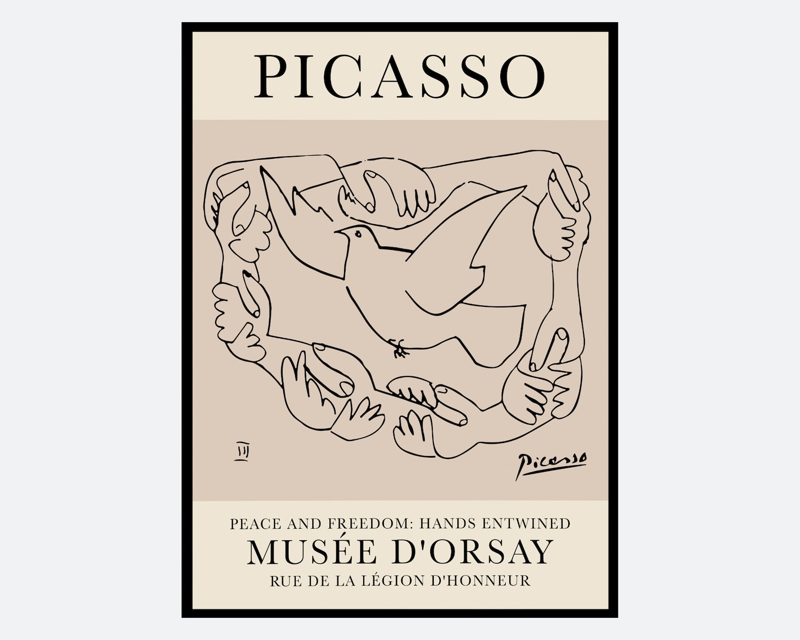 Pablo Picasso Peace and Freedom Dove of Peace Line Art Print | Etsy