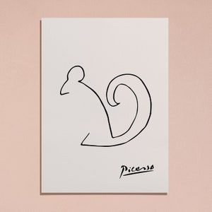Pablo Picasso Squirrel Sketch Line Drawing Art Print | Esquisse, L ...