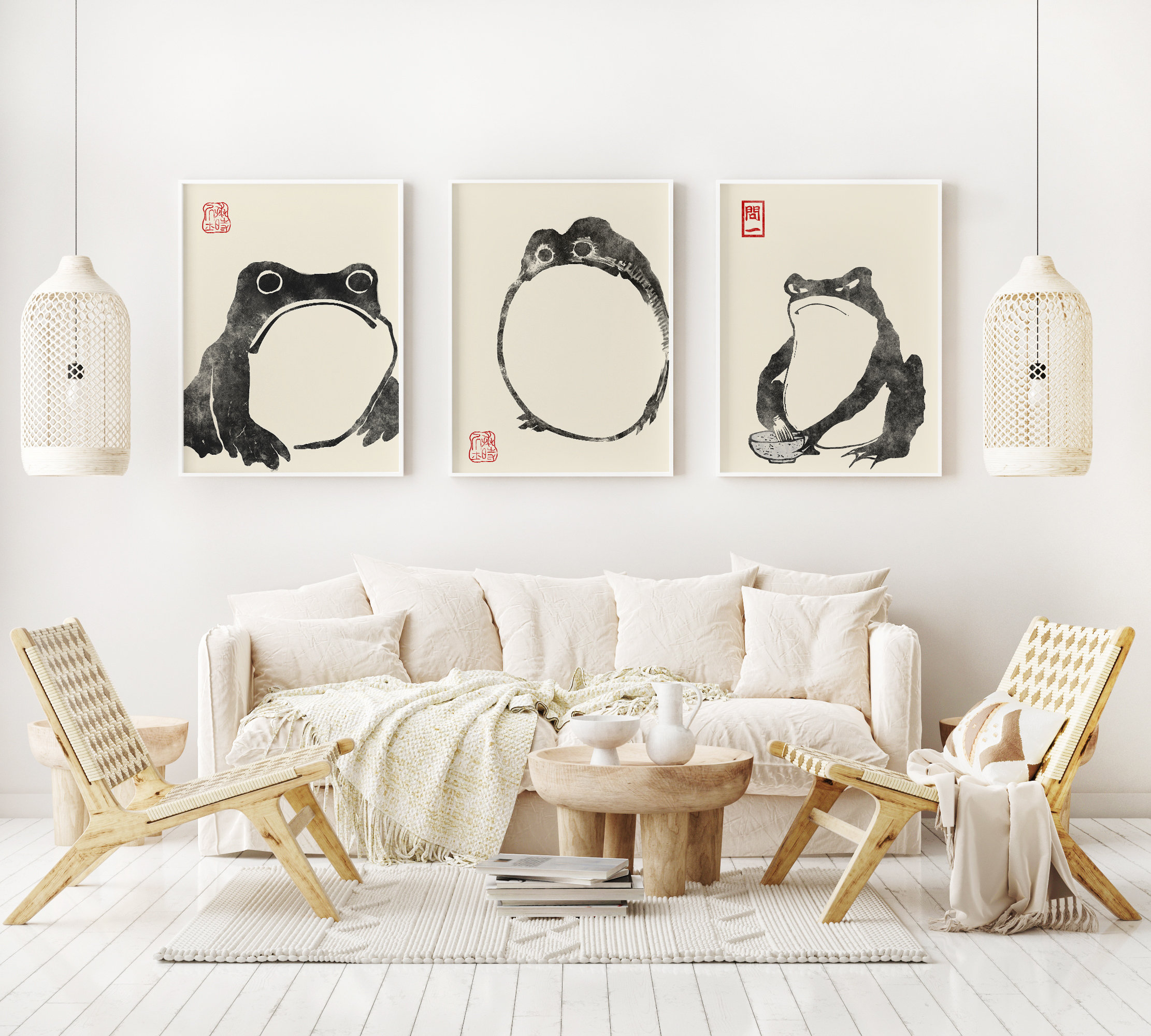 Japanese Frog Matsumoto Hoji Toad Set of 3 Woodblock Art Print - Etsy