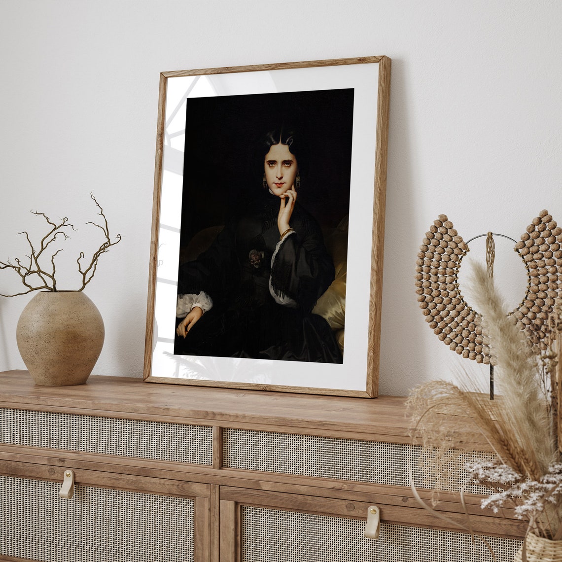 European Vintage Rustic Madame De Loynes Portrait Painting Wall Art ...