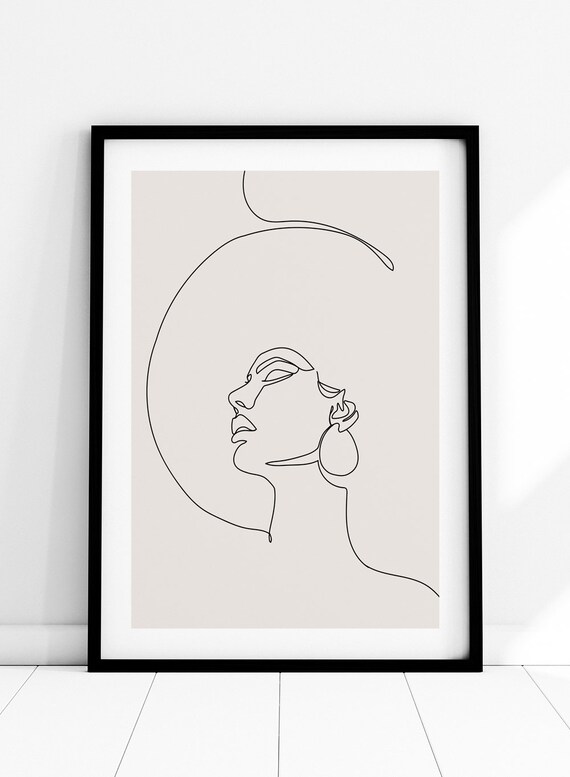 One Line Modern Girl Silhouette Line Art Print Single Line Figure Drawing Art Print Minimalist Line Art Woman Line Art Boho Art LA25 Etsy Polska